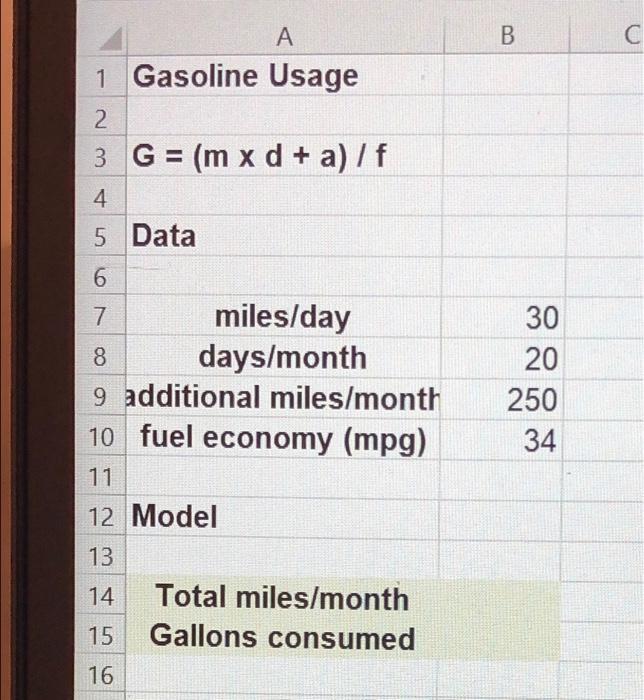 Solved 15. Develop a spreadsheet model for the gasoline | Chegg.com