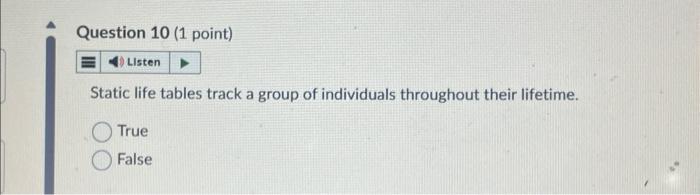 Solved Static life tables track a group of individuals | Chegg.com