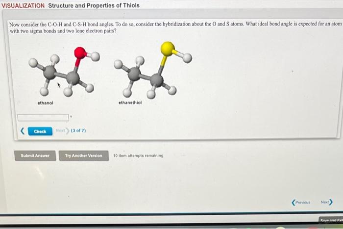 Solved VISUALIZATION Structure and Properties of Thiols Now | Chegg.com