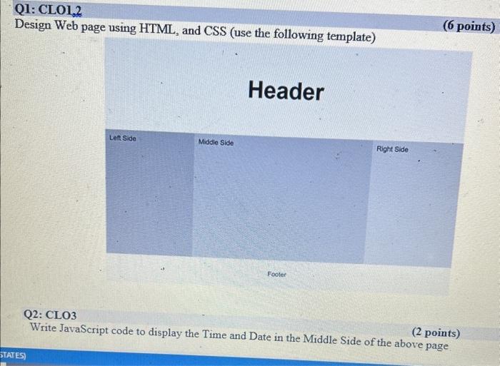 Solved Design Web pag- 16nn Q2: CLO3 Write JavaScript code | Chegg.com