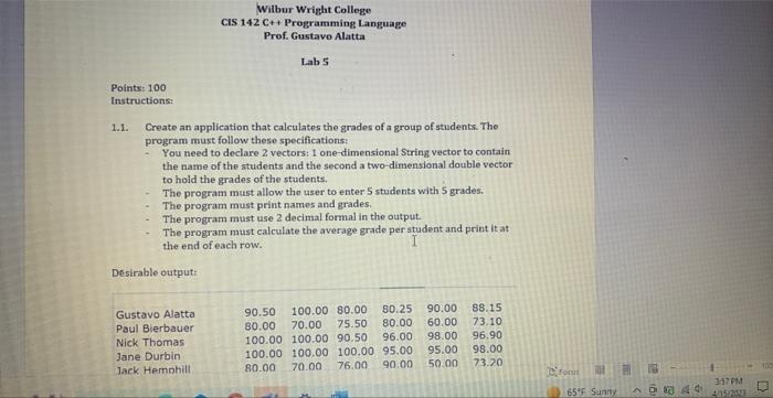 Solved 1.1. Create an application that calculates the grades | Chegg.com