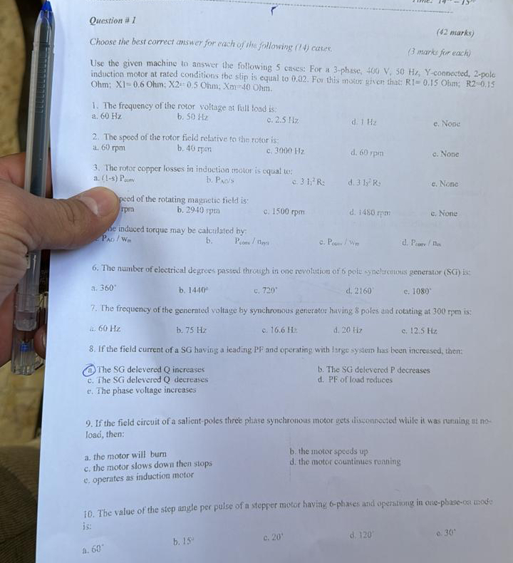 Solved Question i 1(42 ﻿marks)Choose the best correct answer | Chegg.com