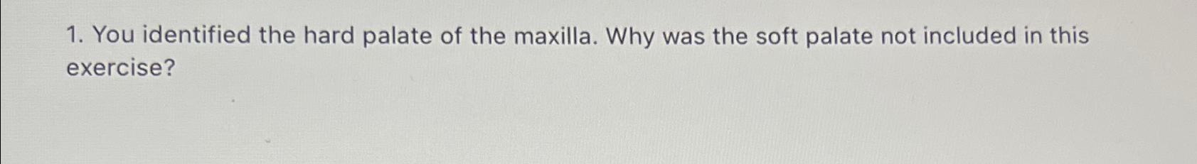 Solved You identified the hard palate of the maxilla. Why | Chegg.com