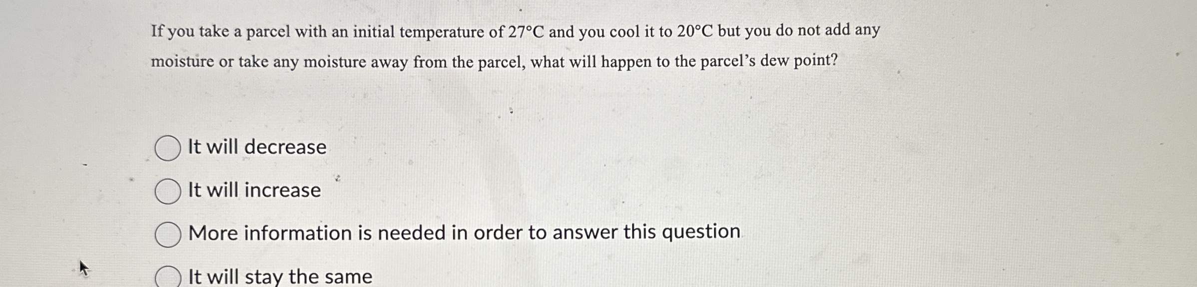 Solved If you take a parcel with an initial temperature of | Chegg.com