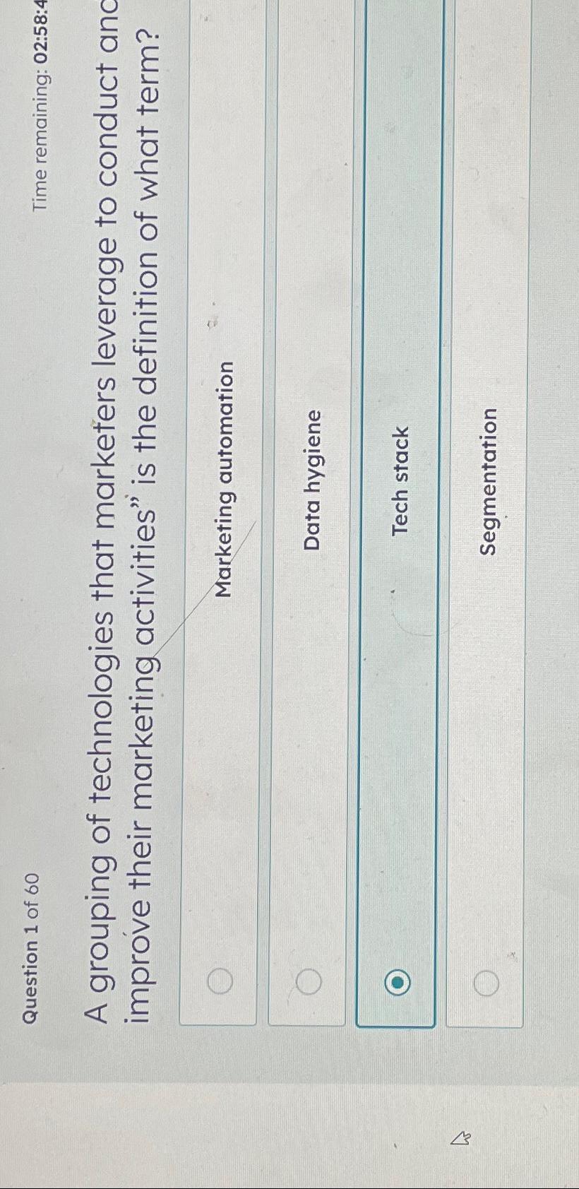 Solved Question 1 ﻿of 60Time remaining: 02:58:4A grouping of | Chegg.com