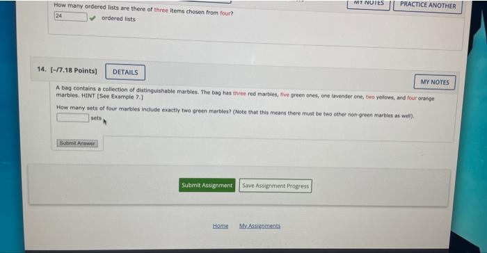 Solved How many ordered lists are there of three items | Chegg.com
