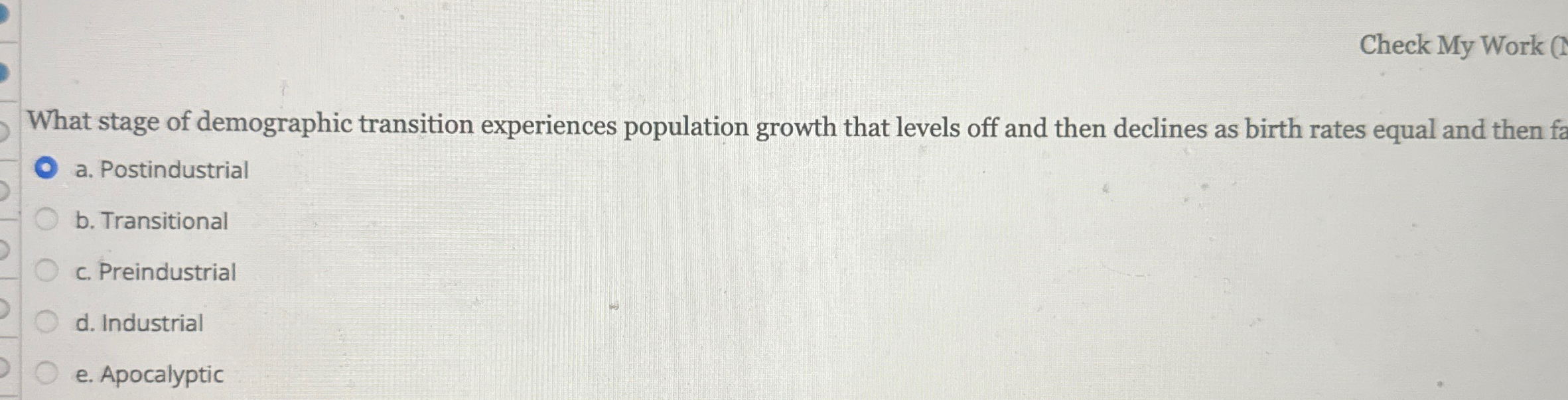 Solved What stage of demographic transition experiences | Chegg.com