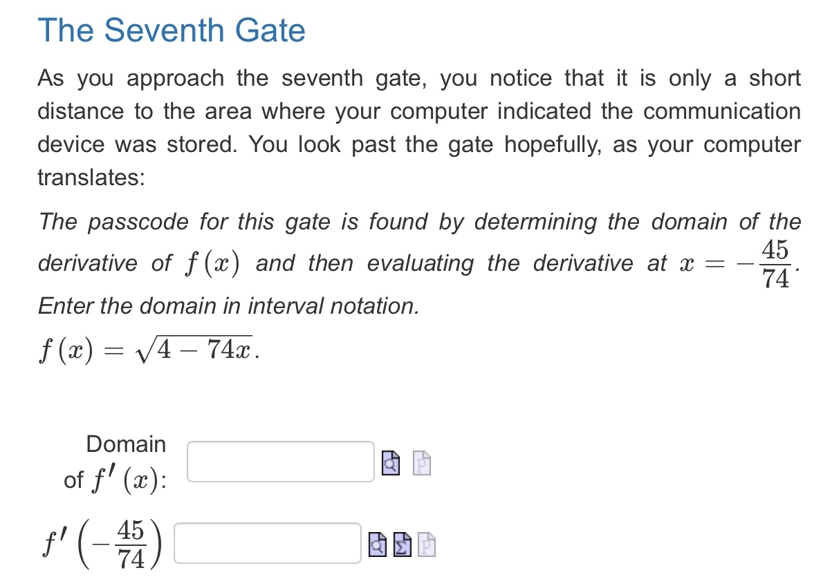 Solved The Seventh GateAs you approach the seventh gate, you | Chegg.com