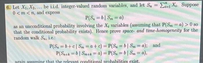 Solved 6. Let X1,X2,… be i.i.d. integer-valued random | Chegg.com