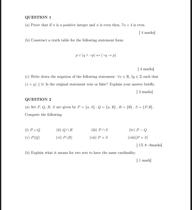 Solved For each of the following statements, determine | Chegg.com