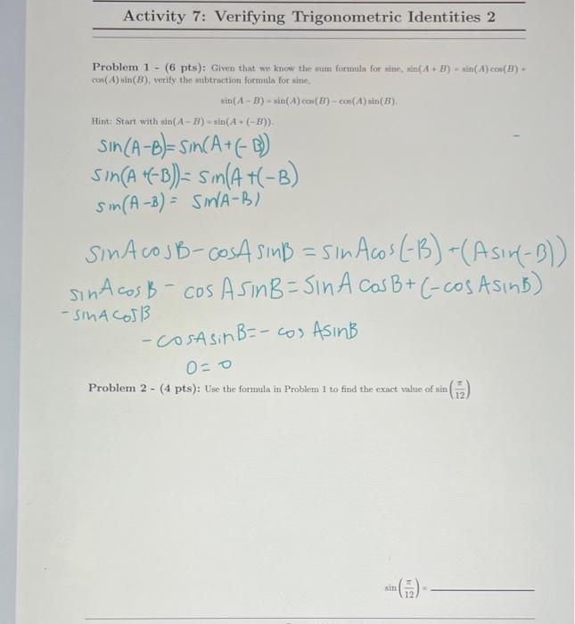 Solved Given that we know the sum formula for sine, | Chegg.com