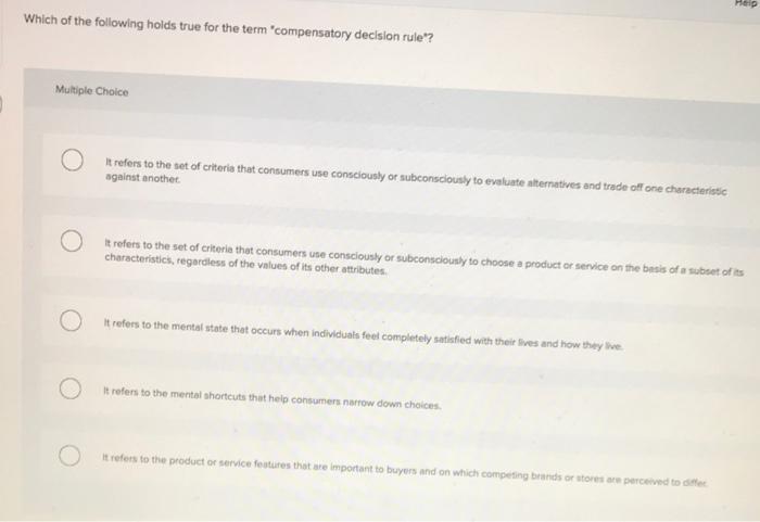 Solved Help Which of the following holds true for the term | Chegg.com