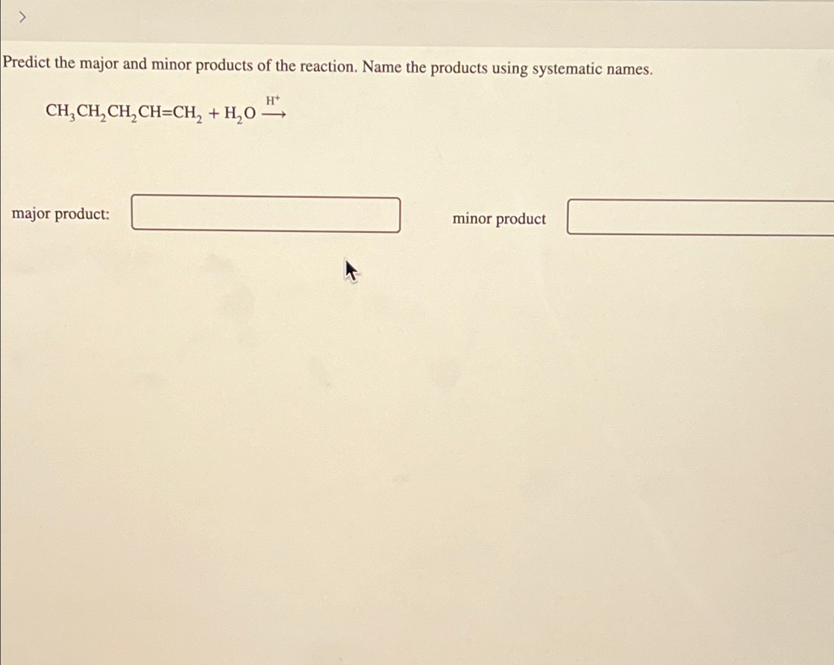 Solved Predict the major and minor products of the reaction. | Chegg.com