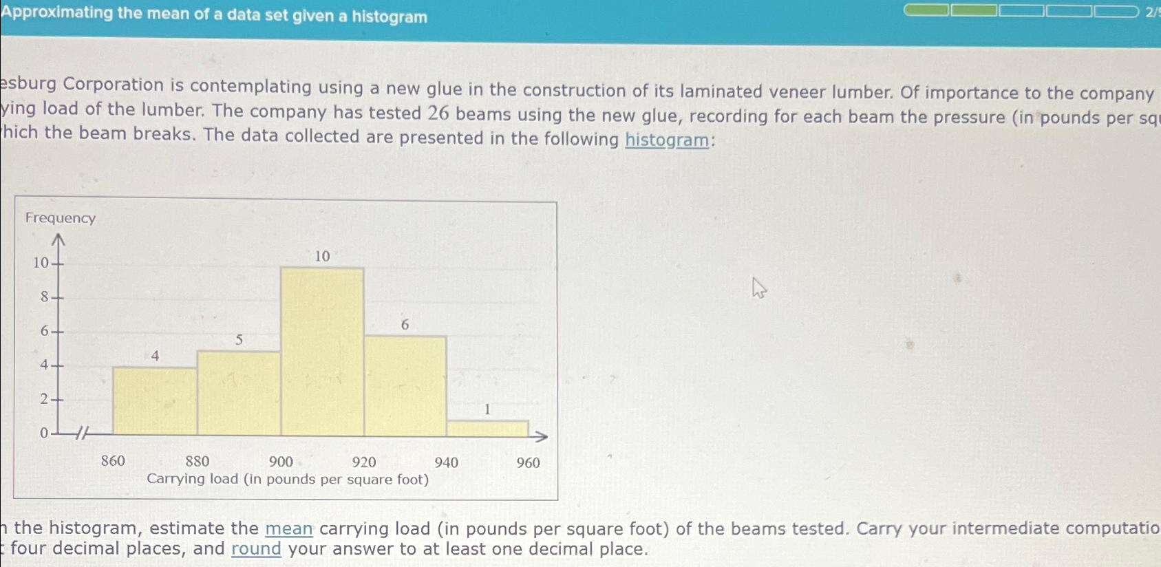Solved Approximating the mean of a data set given a | Chegg.com