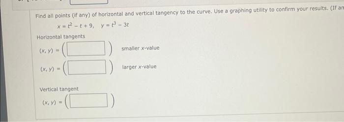 Solved Find all points (if any) of horizontal and vertical | Chegg.com