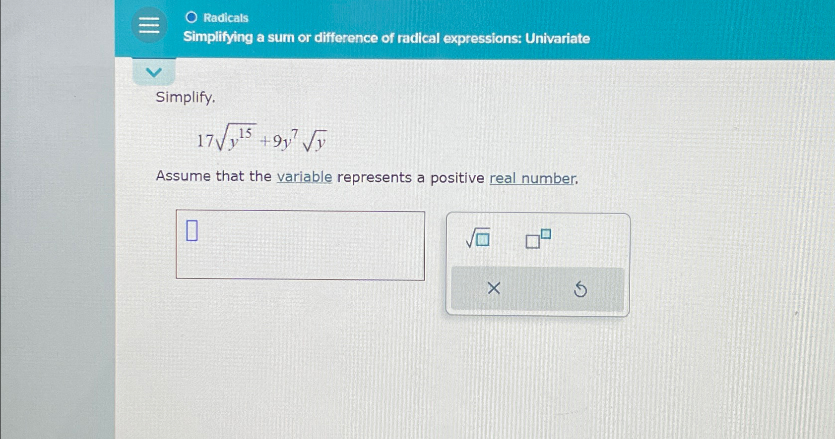 Solved RadicalsSimplifying a sum or difference of radical | Chegg.com