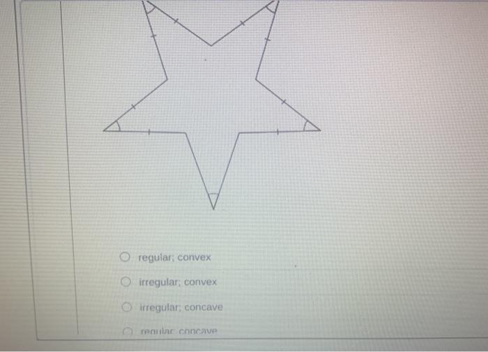 Solved regular: convex irregular, convex irregular: concave | Chegg.com
