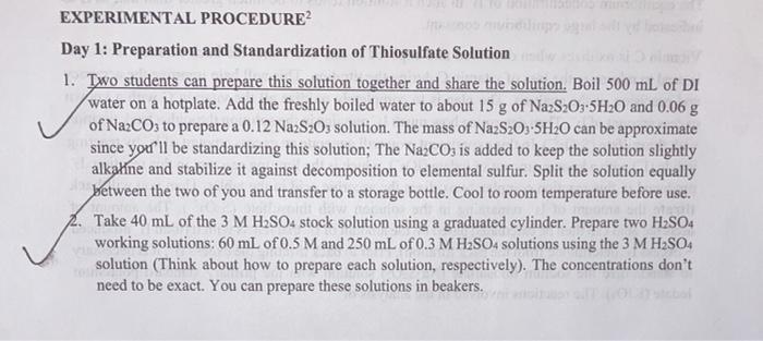 Solved • Preparation of KIO, mass of KIO: Molarity of KIO:: | Chegg.com
