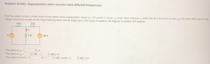 Solved Problem 10.040 - Superposition when sources have | Chegg.com