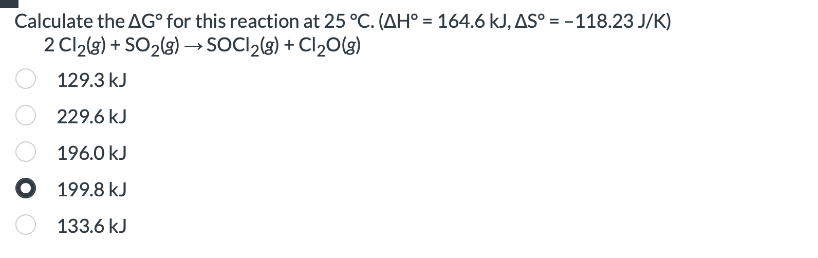 Solved Calculate the \Delta G\deg for this reaction at | Chegg.com