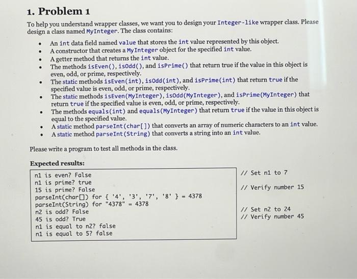 Solved To help you understand wrapper classes, we want you | Chegg.com
