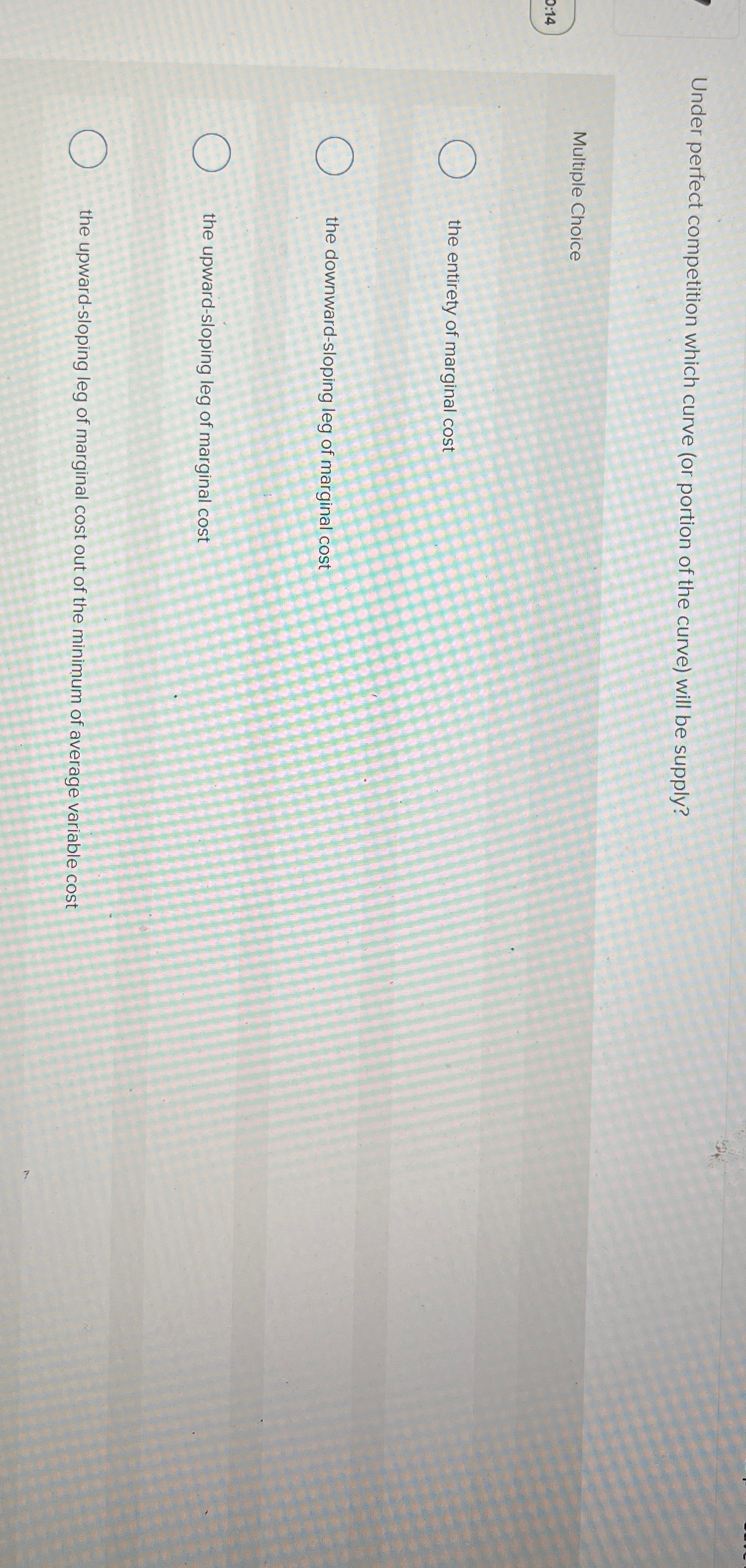 Solved Under perfect competition which curve (or portion of | Chegg.com