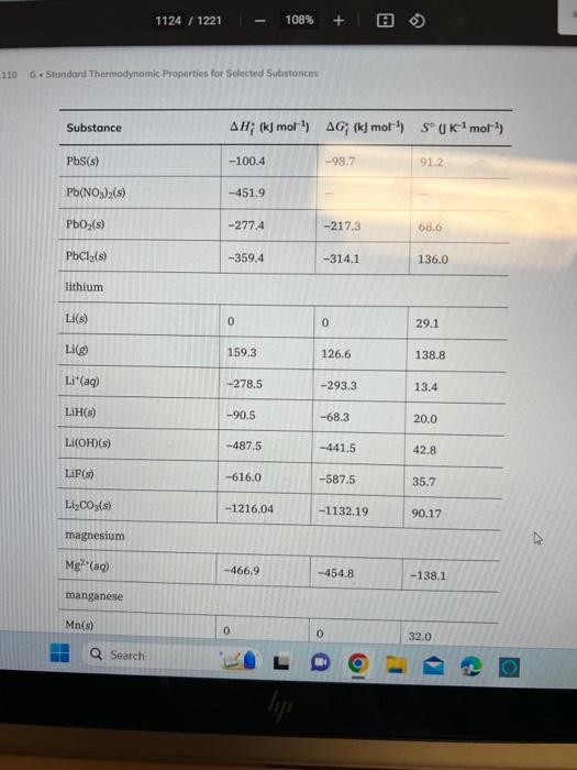 (3) Use the standard entropy data in Appendix G of | Chegg.com