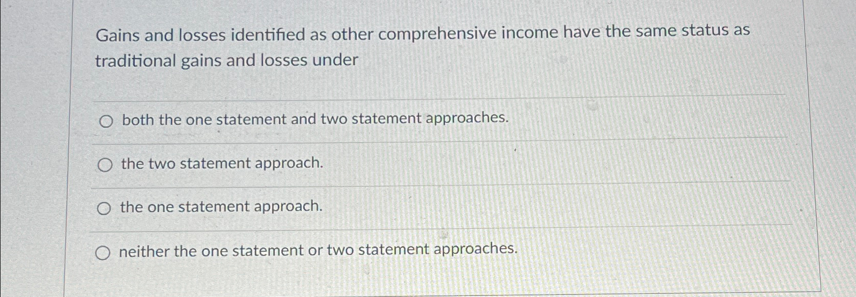 Solved Gains and losses identified as other comprehensive | Chegg.com
