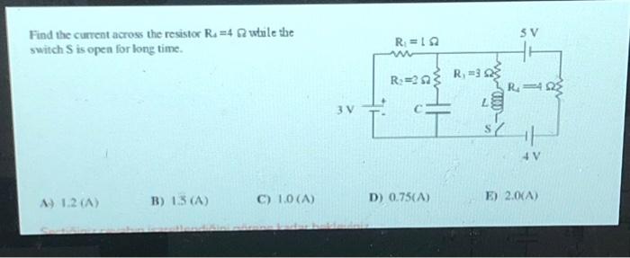 Solved Find the current across the resistor Ra=4 while the | Chegg.com