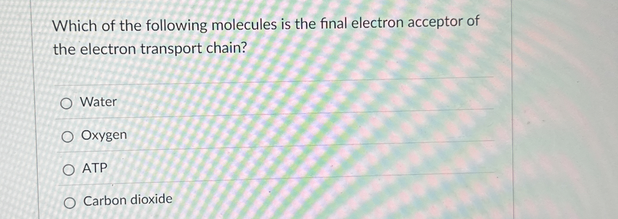 Solved Which of the following molecules is the final | Chegg.com