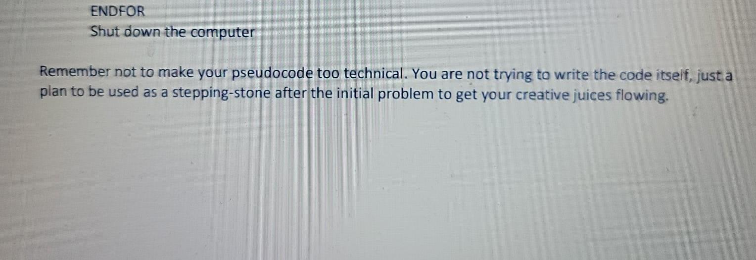 Solved 5-1 Final Project Building Block Two: Pseudocode | Chegg.com