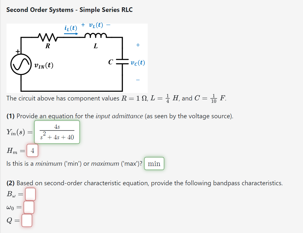 Solved In this simple RLC circuit, find the value of | Chegg.com