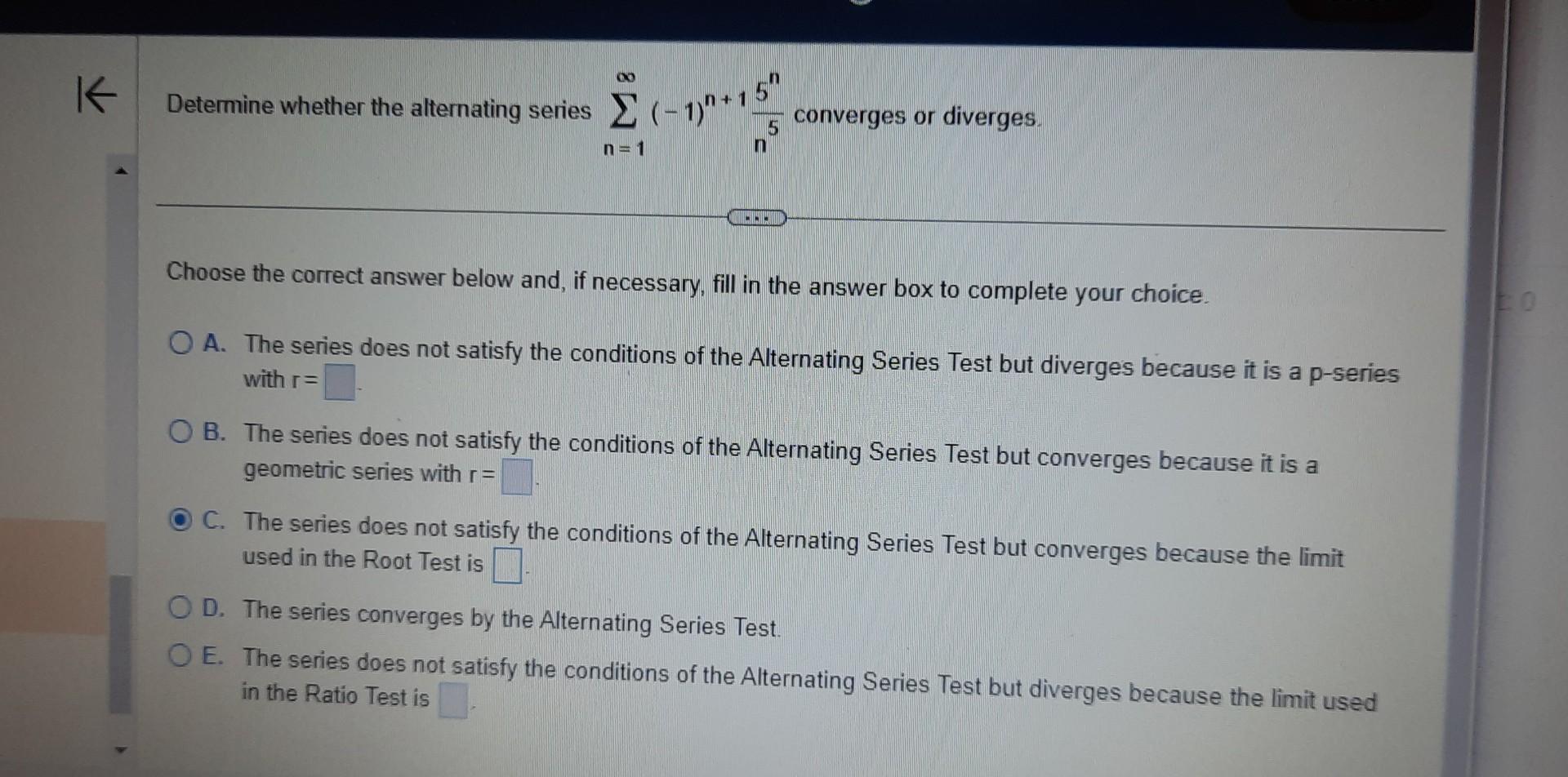 Solved Determine whether the alternating series | Chegg.com