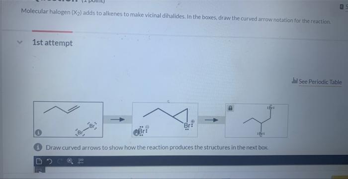 Solved Molecular halogen (X2) adds to alkenes to make | Chegg.com