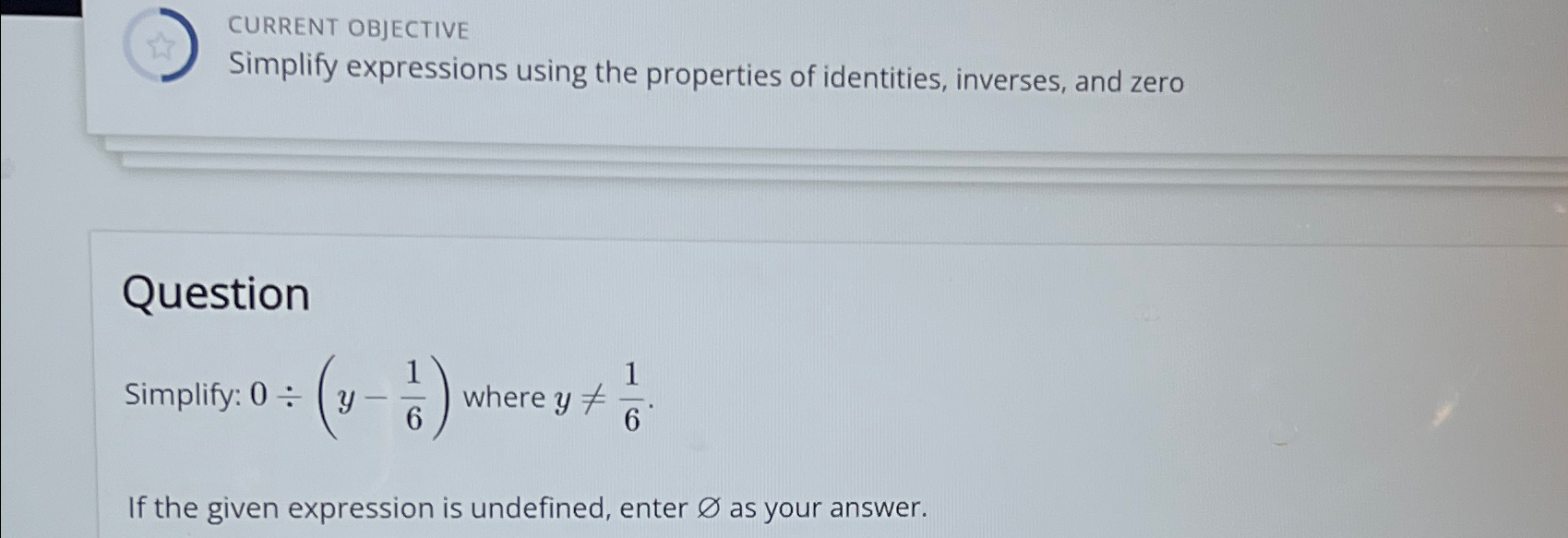 Solved CURRENT OBJECTIVESimplify expressions using the | Chegg.com