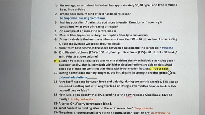 Solved 1. On average, an untrained individual has | Chegg.com