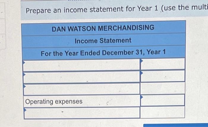 Solved Dan Watson started a small merchandising business in | Chegg.com