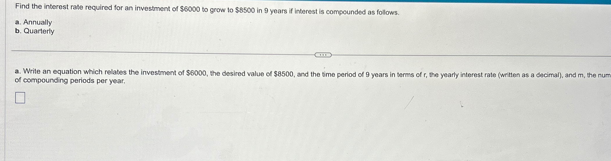 Solved Find the interest rate required for an investment of | Chegg.com