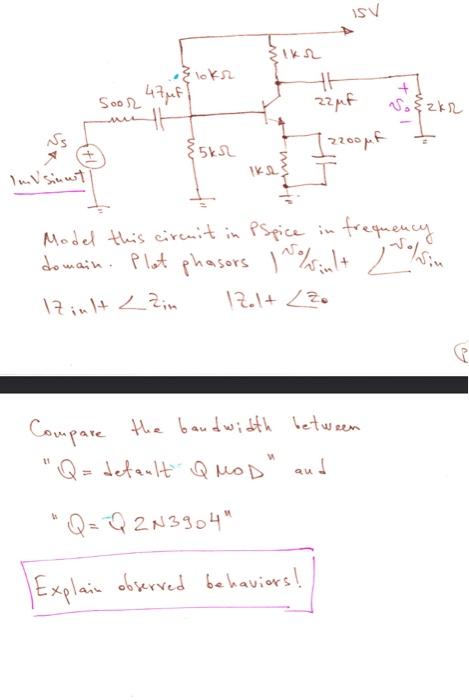 Solved Model this circnit in PSpice in frequency domain. | Chegg.com