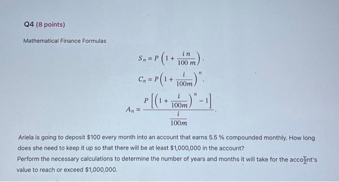 Mathematical Finance Formulas | Chegg.com
