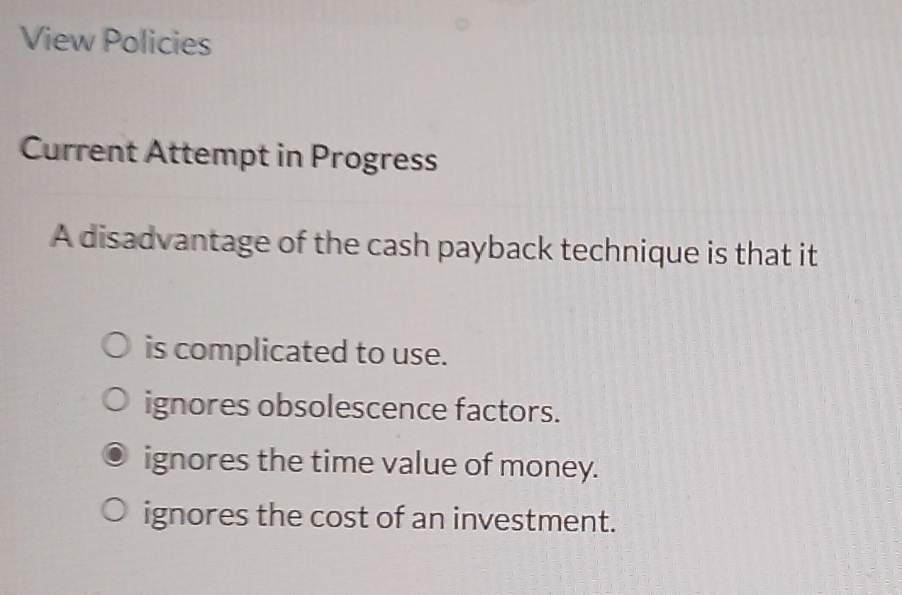 Solved View Policies Current Attempt in Progress A | Chegg.com