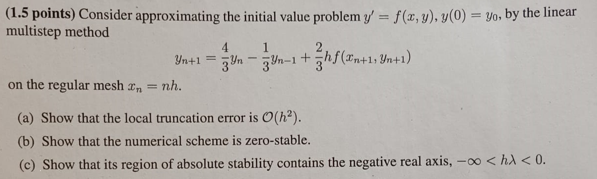 Solved (1.5 ﻿points) ﻿Consider approximating the initial | Chegg.com