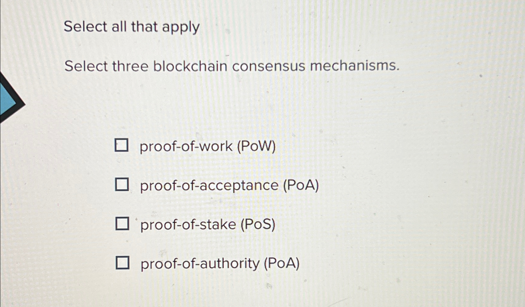 Solved Select all that applySelect three blockchain | Chegg.com