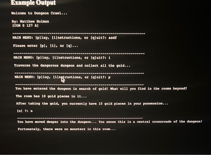 COM S 127 - Assignment #4 Grading Rubric This | Chegg.com