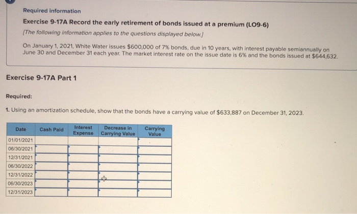 Solved Required information Exercise 9-17A Record the early | Chegg.com