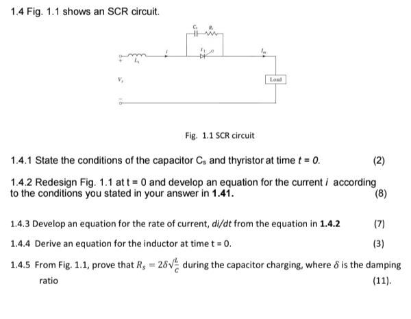 Solved 1.4 ﻿Fig. 1.1 ﻿shows an SCR circuit.Fig. 1.1 ﻿SCR | Chegg.com