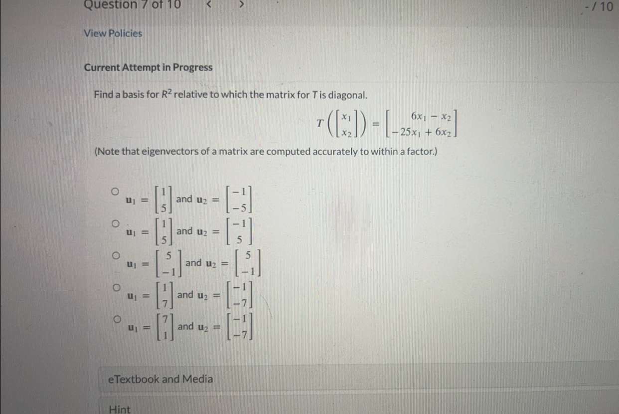 Solved Question 7 ﻿of 10View PoliciesCurrent Attempt in | Chegg.com