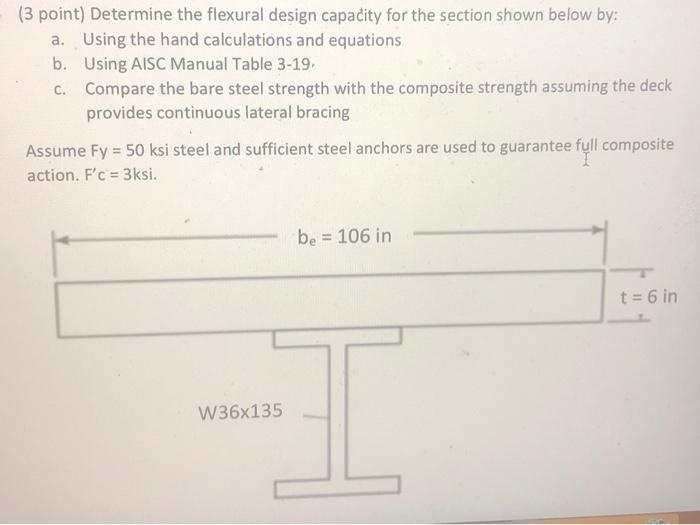 Solved (3 point) Determine the flexural design capacity for | Chegg.com