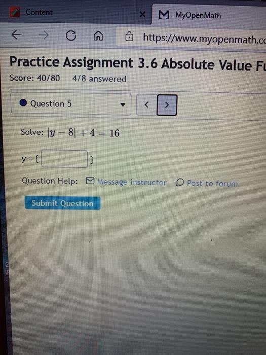 Solved Content X M MyOpen Math @ https://www.myopenmath.cc | Chegg.com