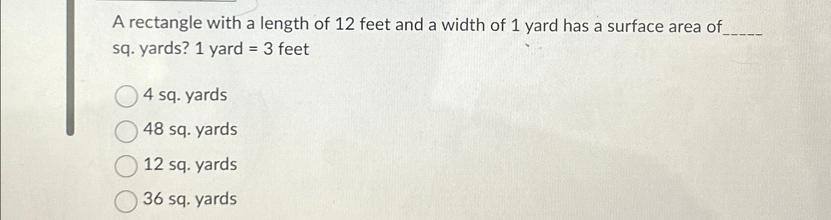 Solved A rectangle with a length of 12 ﻿feet and a width of | Chegg.com
